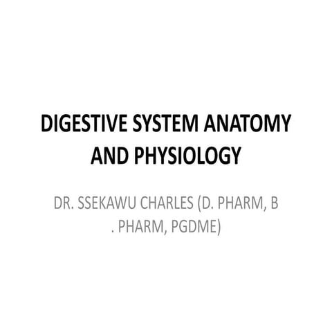 Digestive system anatomy and physiology | PPTX
