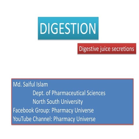 Digestive system (Digestive juice)/Function/Composition | PPTX