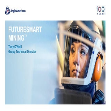 Tony O’Neill’s speech at Diggers & Dealers Miners Forum 2017 | PPT