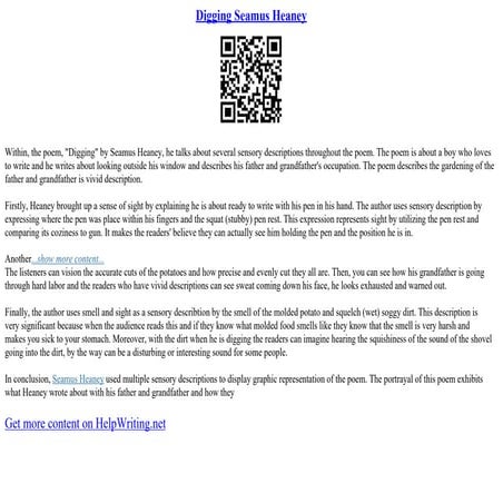 Digging Seamus Heaney | PDF