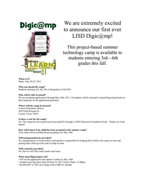 Digicamp schedule | PDF