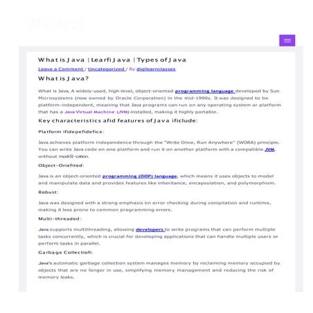 What is Java | Learn Java | Types of Java | PDF