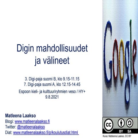 Digin mahdollisuudet ja välineet 9.8.21 | PDF