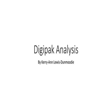 Digipak analysis | PPT