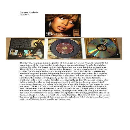 Digipak analysis - Beyonce | PDF