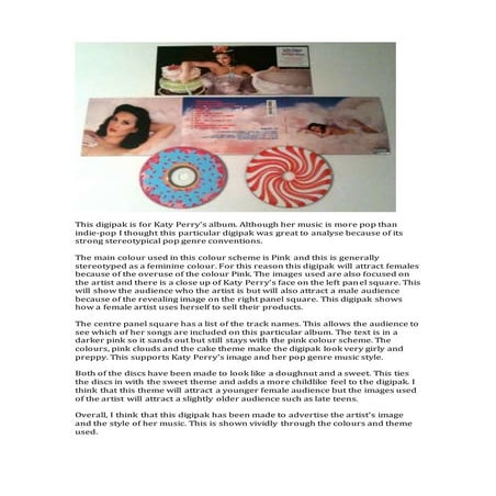 Digipak Analysis-Katy Perry | DOCX