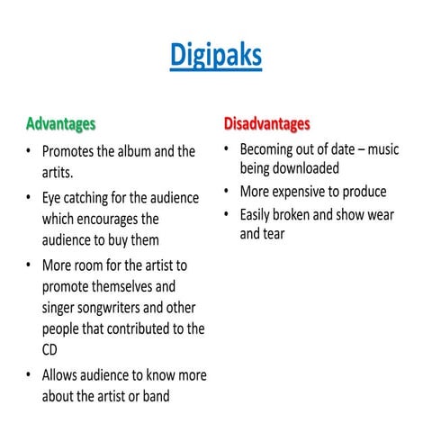 Digipaks Evaluation | PPTX