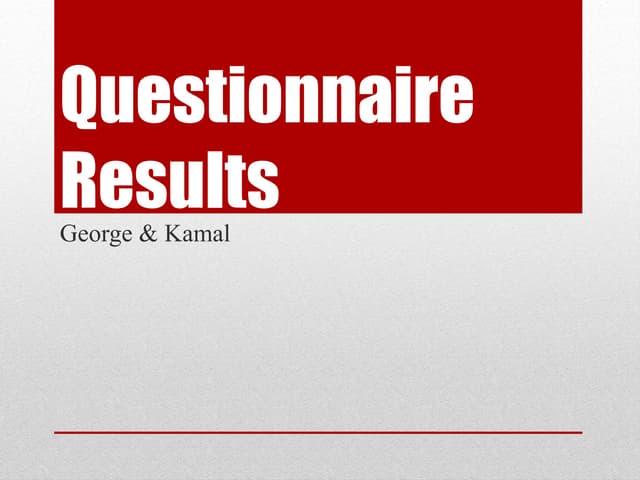 Digipak questionnaire | PPTX