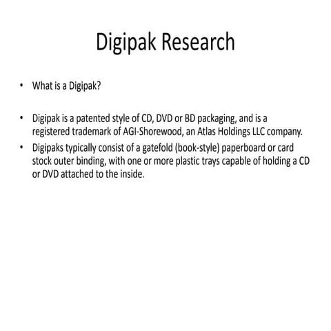 Digipak Research | PPTX
