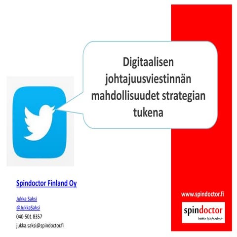 Miten digitaalinen johtajuusviestintä tukee strategiaa? | PDF