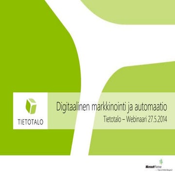 Digitaalinen markkinointi ja sen automaatio | PPTX