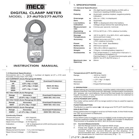 Digital clampmeters | PDF