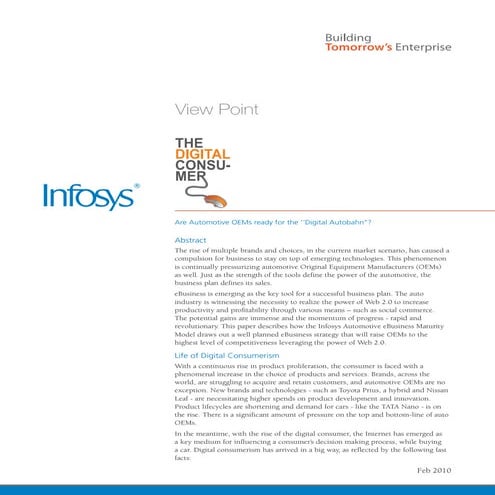 Infosys – Customer Engagement Software Solution | Automotive OEM ...