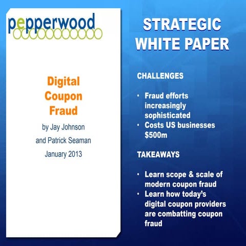Digital Coupon Fraud Executive Overview | PPTX