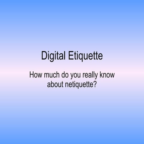 Digital Etiquette Quiz | PPT