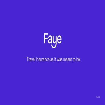 Faye Travel Insurance – Insurtech Innovation Award 2023 | PPTX