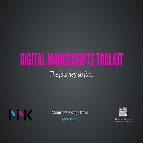 Digital Manuscripts Toolkit | PPT