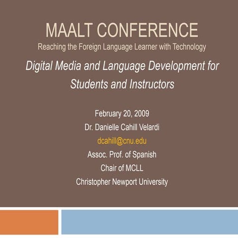 Technology in the Foreign Language Classroom: "Digital Media & Language ...