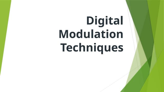 Digital modulation techniques... | PPTX
