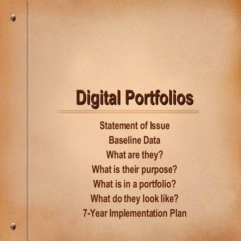 Digital Portfolios Overview | PPT