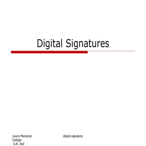 Digital signature schemes | PPT