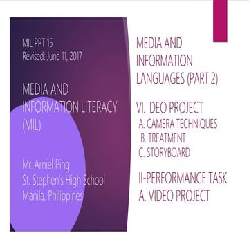 Media and Information Literacy (MIL) - 6. Media and Information ...