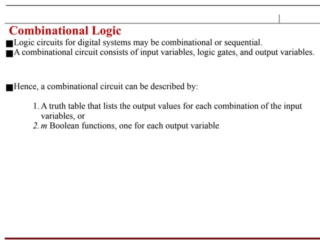 Digital Unit 2 Combinational Circuitspptx Free Download