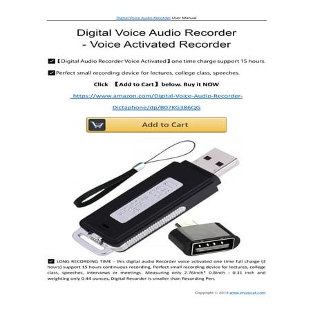 Digital voice-activated-recorder-manual | PDF