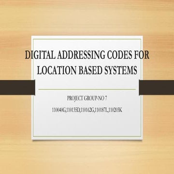 DIGITAL ADDRESSING CODES FOR LOCATION BASED SYSTEMS | PDF