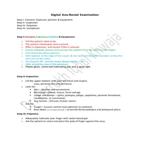 Digital Rectal Examination for Surgical Trainees | PPT