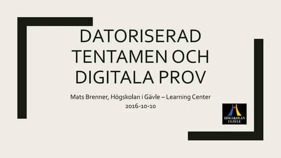 Digitala prov - så funkar det! | PPT