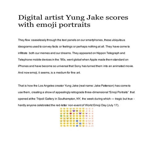 Digital artist yung jake scores with emoji portraits | DOCX