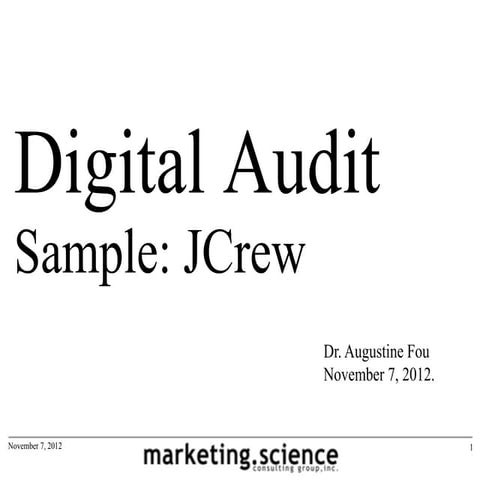 Digital Audit Digital Scan JCrew by Augustine Fou | PPT