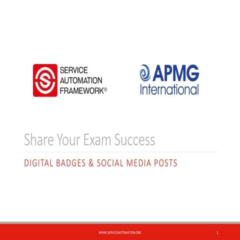 Digital Badges for Service Automation Exams | PPTX