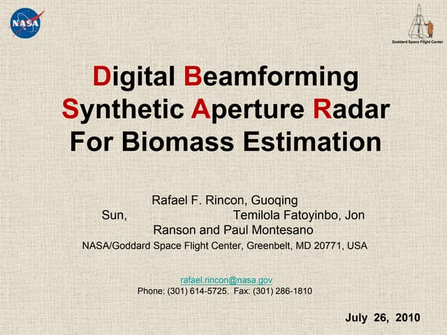 Mo4 L09 Digital Beamforming Sar Dbsar For Biomass Estimation Pptx