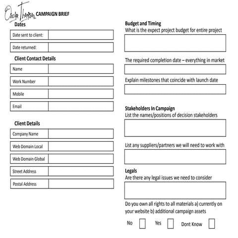 Blank total comms brief | DOC