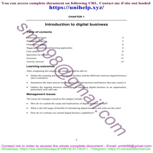 Solutions for Exercises in Digital Business and E-Commerce Management ...