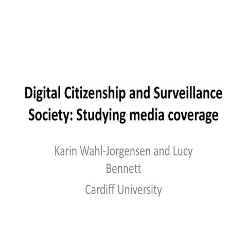 Digital Citizenship and Surveillance Society: Media | PPT