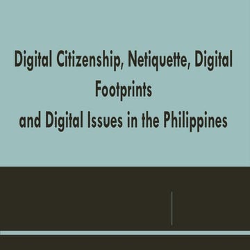 Digital Citizenship, Netiquette, Digital Footprints, and Digital Issues ...