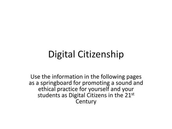 Digital citizenship powerpoint | PPT