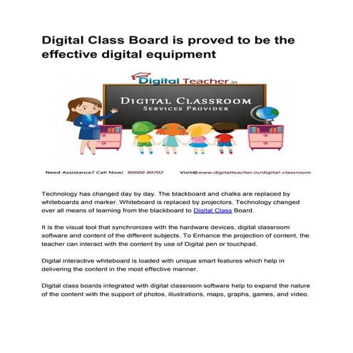 Digital Class Board is proved to be the effective digital equipment.pdf