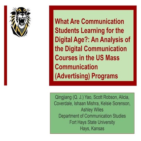 What Are Communication Students Learning for the Digital Age?: An ...