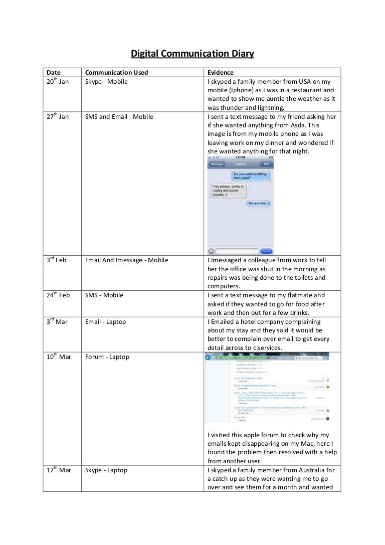 Digital Communication Diary
