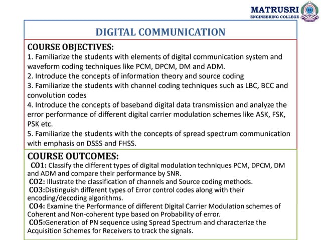 Digital Communications Lecture 1 | PDF
