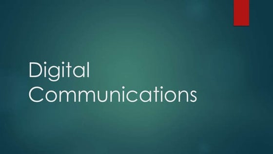 Digital communication | PPT
