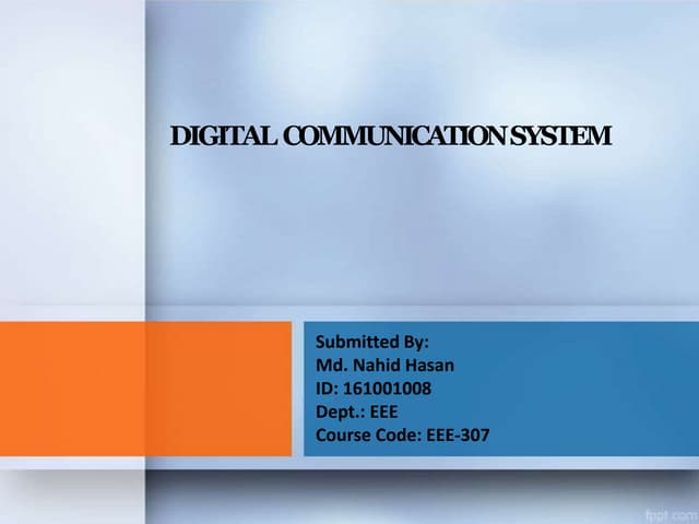 Digital Communications Lecture 1 | PDF