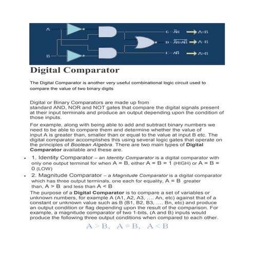 4 bit magnjtude comparators ppt COA project | PDF