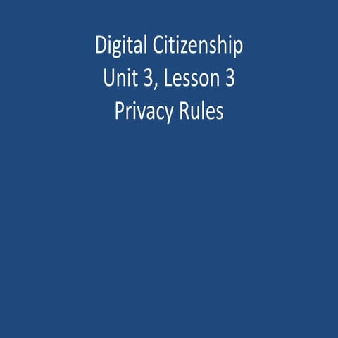 Digital Citizenship Unit 3 Lesson 3 | PPTX
