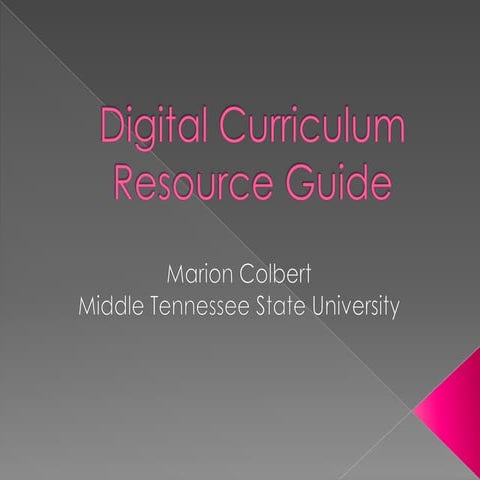 Digital curriculum resource guide | PPTX