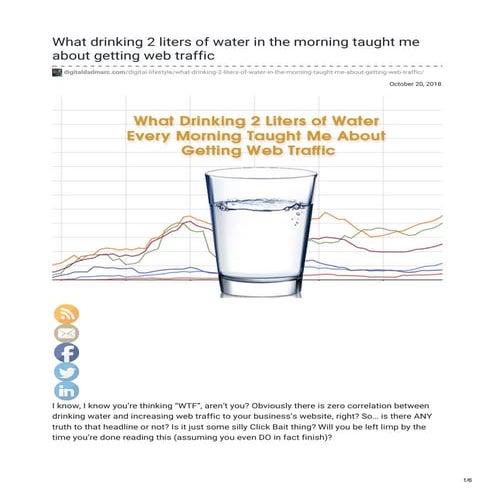 What Drinking 2 Liters of Water in the morning taught me about getting ...